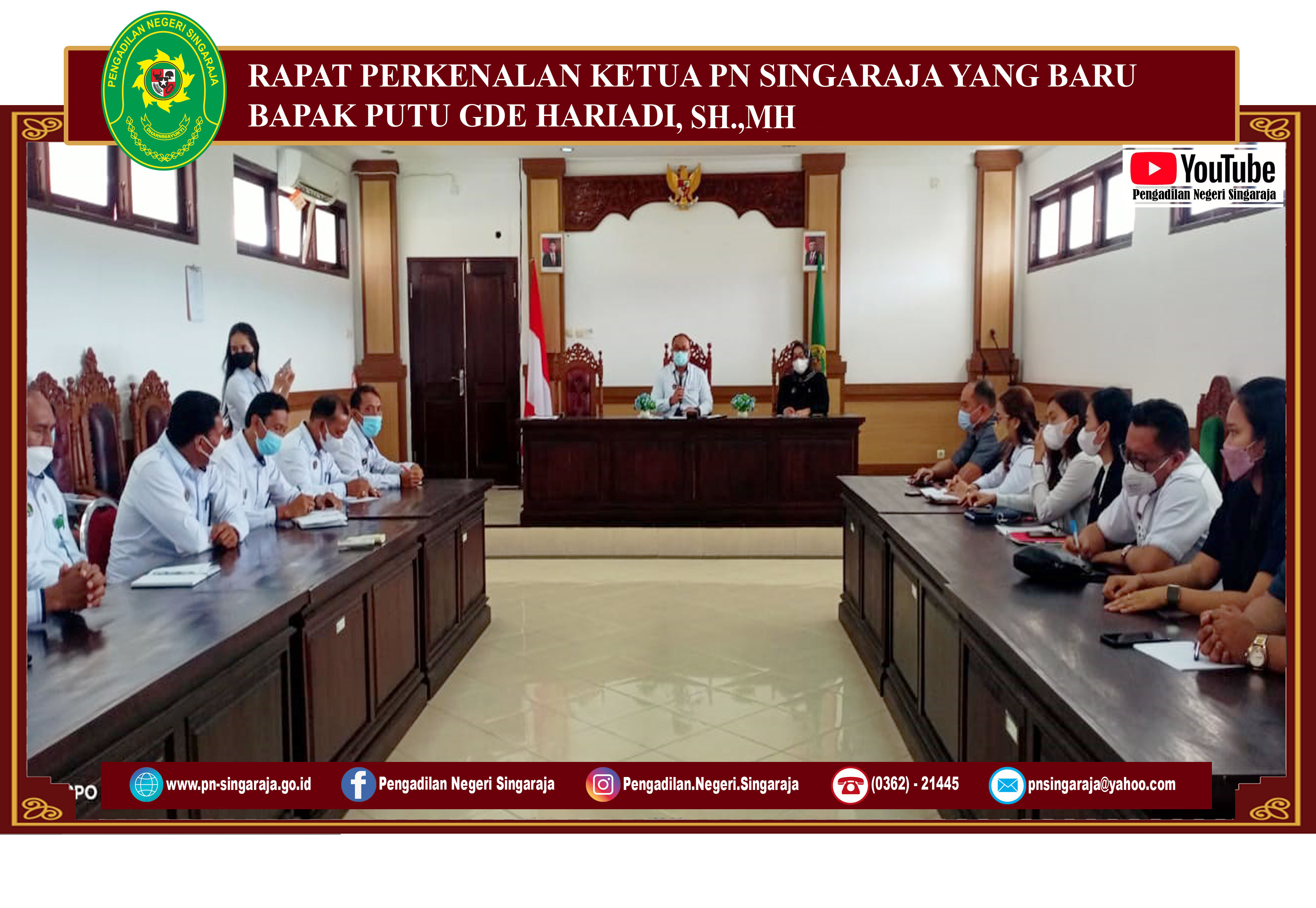 Rapat Perkenalan KPN Singaraja Baru Bapak Putu Gde Hariadi, SH., MH. - www.pn-singaraja.go.id